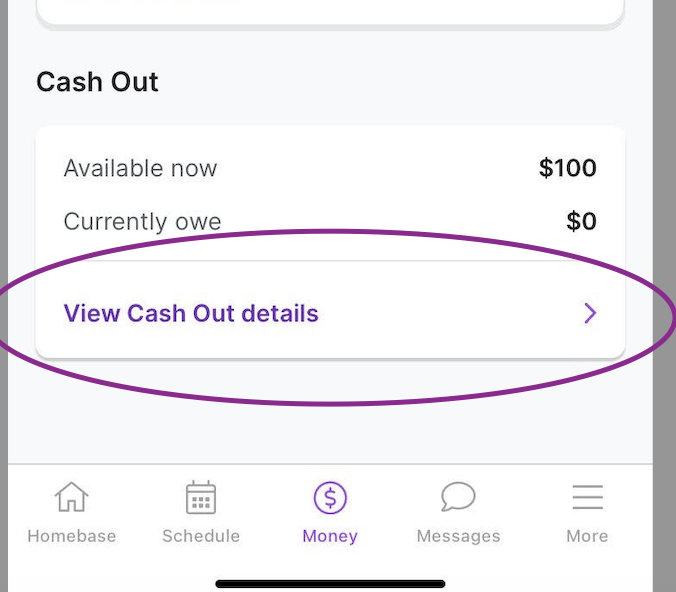 Requesting a Cash Out