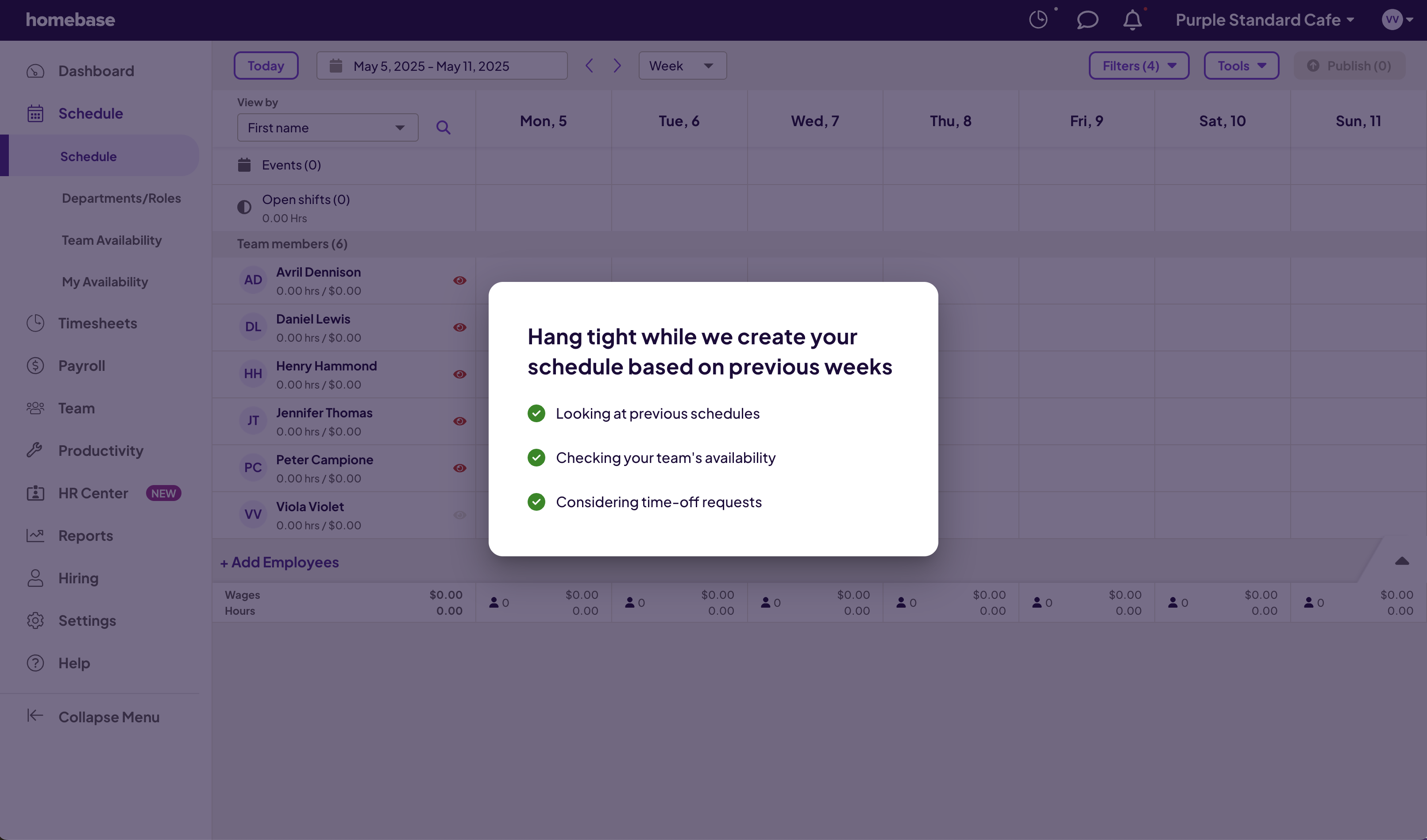 How to Automatically Create a Schedule